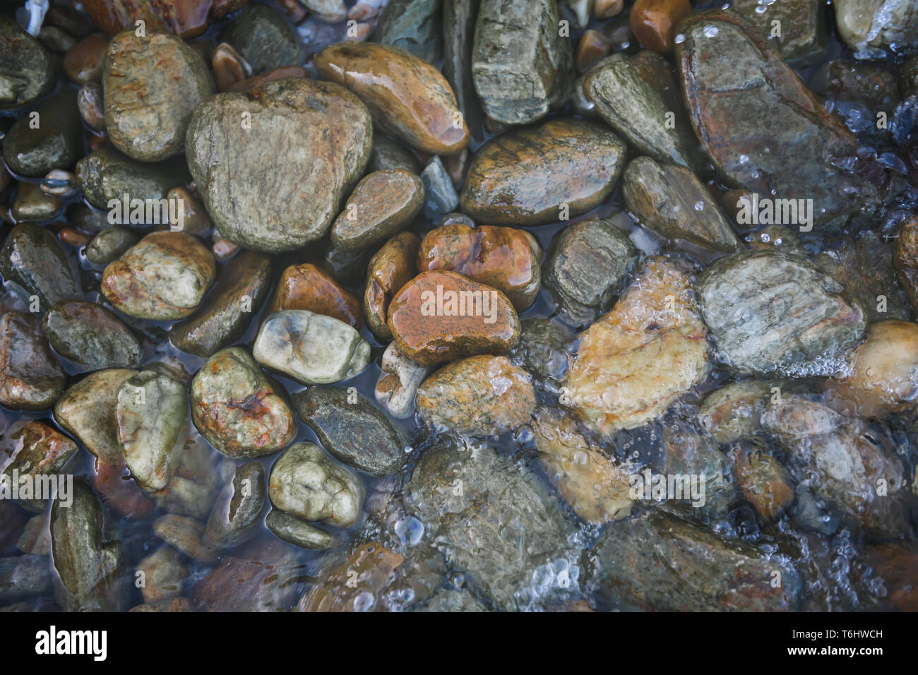 Mix colorful sea rocks background with grey tone color applied concept ...