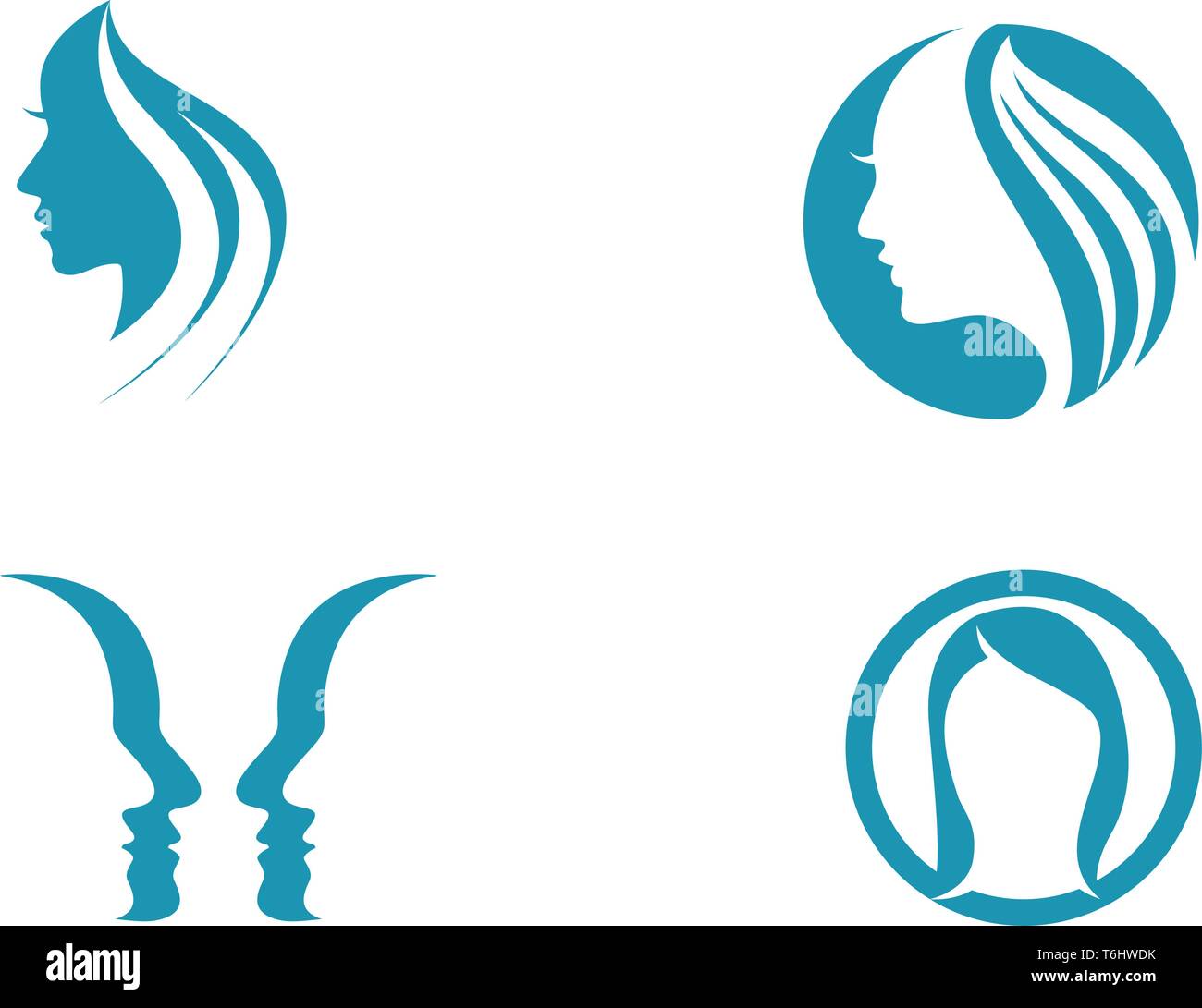 hair woman and face logo and symbols Stock Vector Image & Art - Alamy