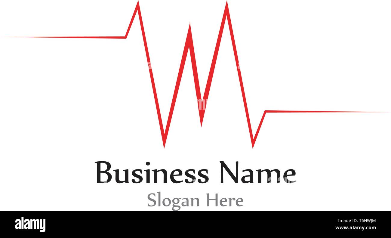 Pulse line wave sound logo vector Stock Vector Image & Art - Alamy
