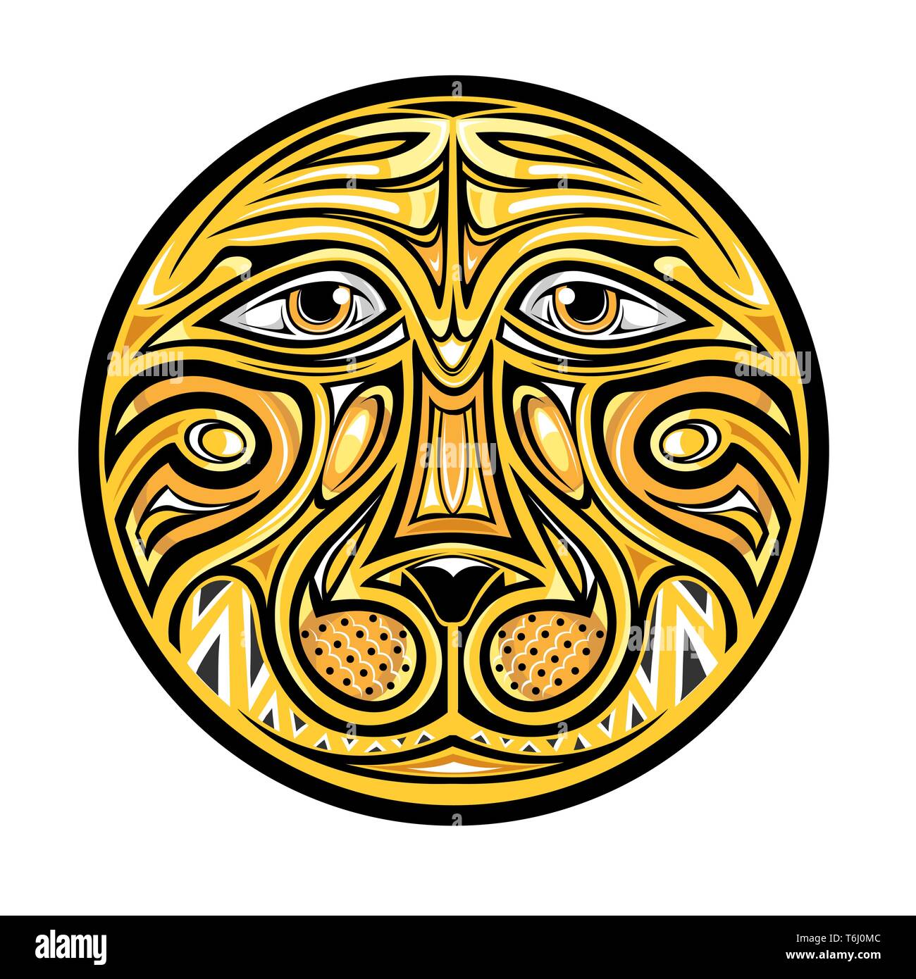 Abstract illustration lion circle Cut Out Stock Images & Pictures - Alamy