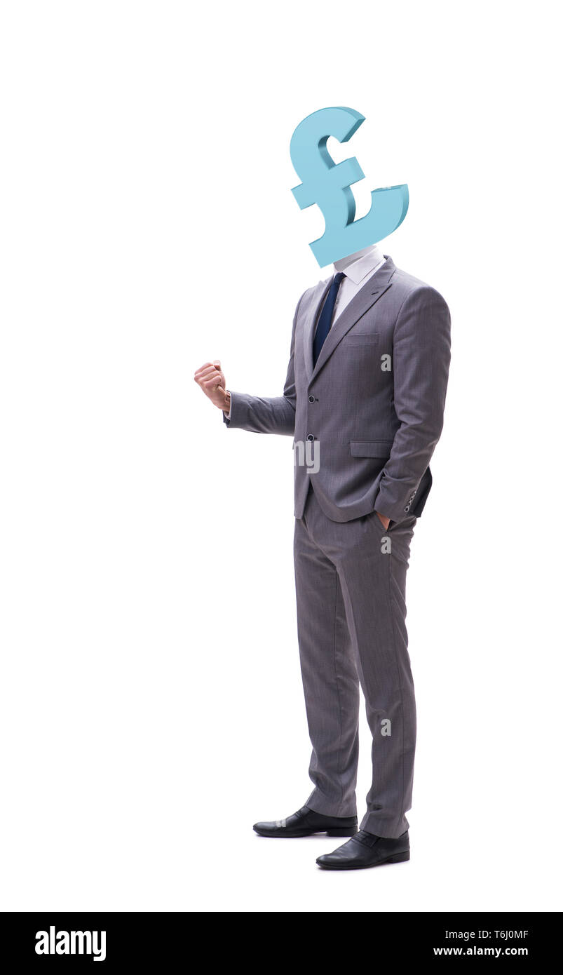 Businessman with british pound sign instead of head Stock Photo - Alamy