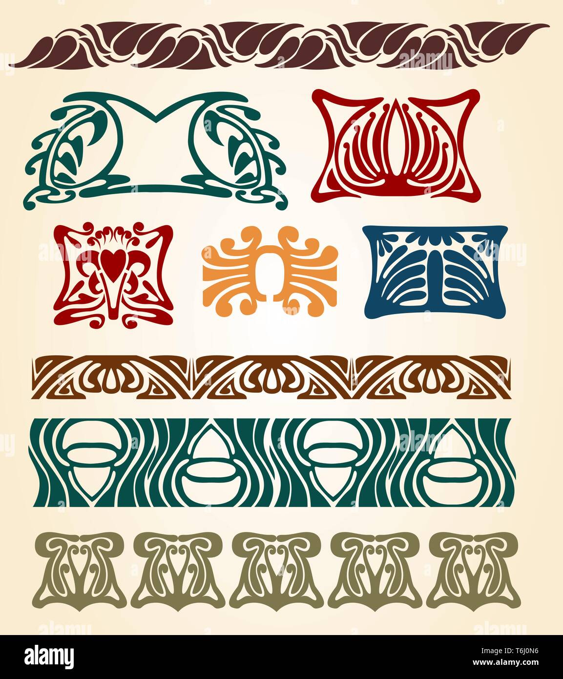 art nouveau ellement Stock Vector Image & Art - Alamy