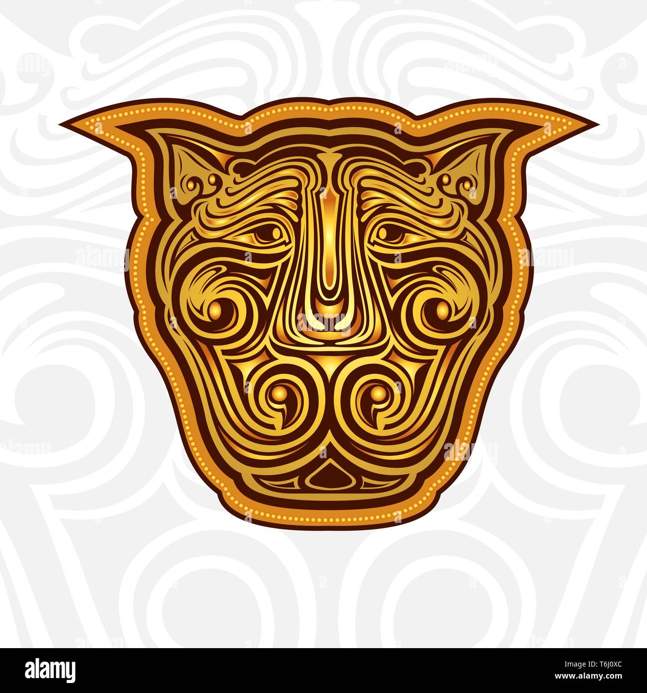 golden lion head label background Stock Vector Image & Art - Alamy