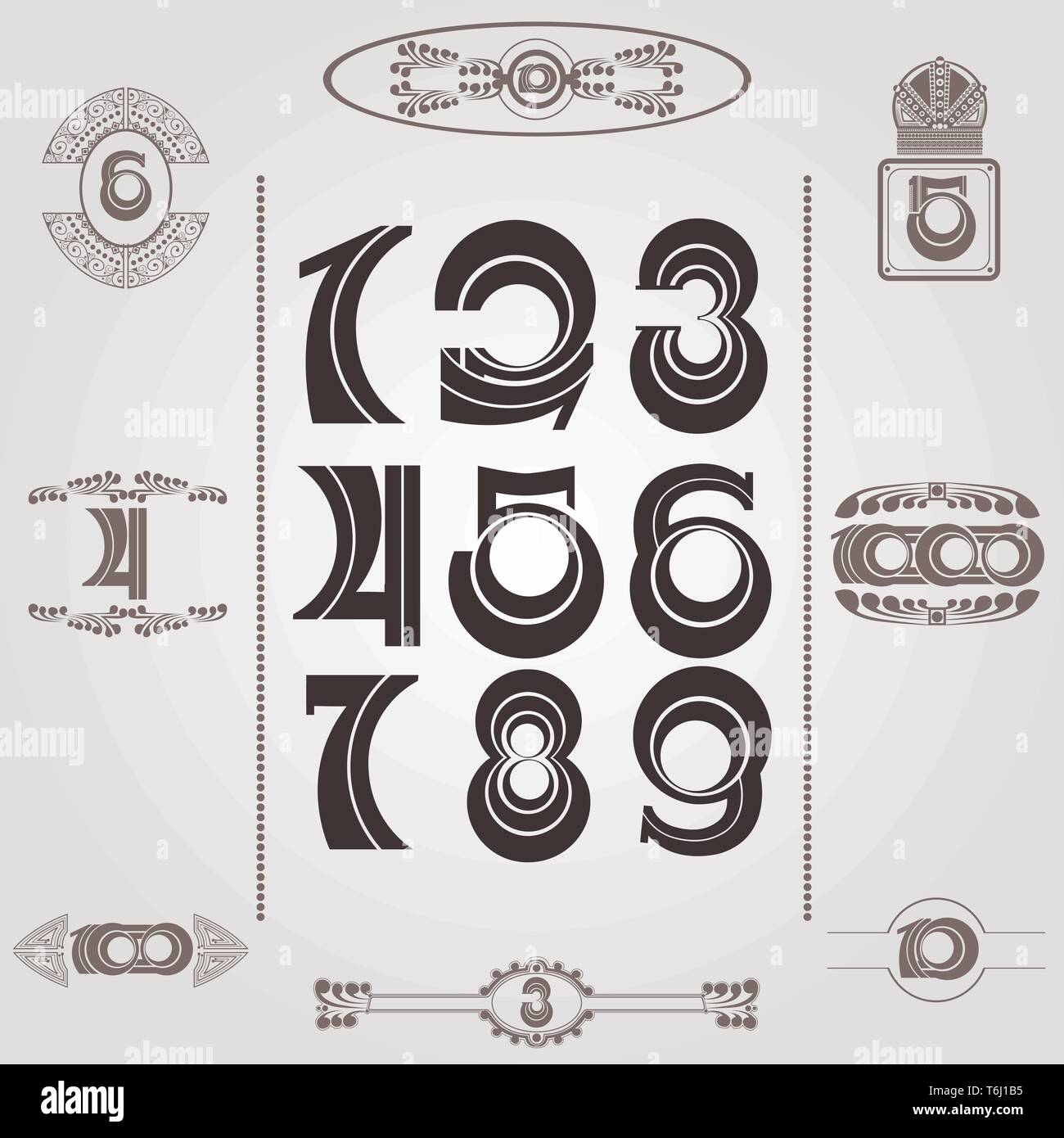set of numbers in vintage style Stock Vector Image & Art - Alamy