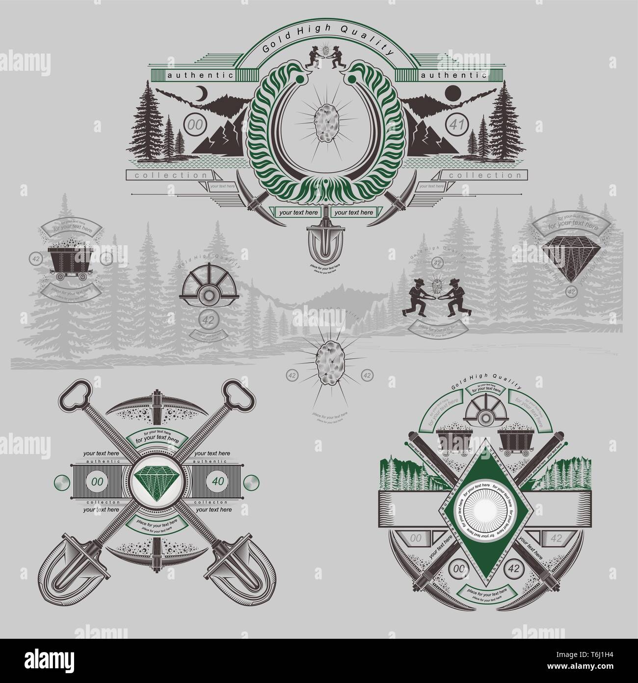 Gold mining certificate Stock Vector Images - Alamy