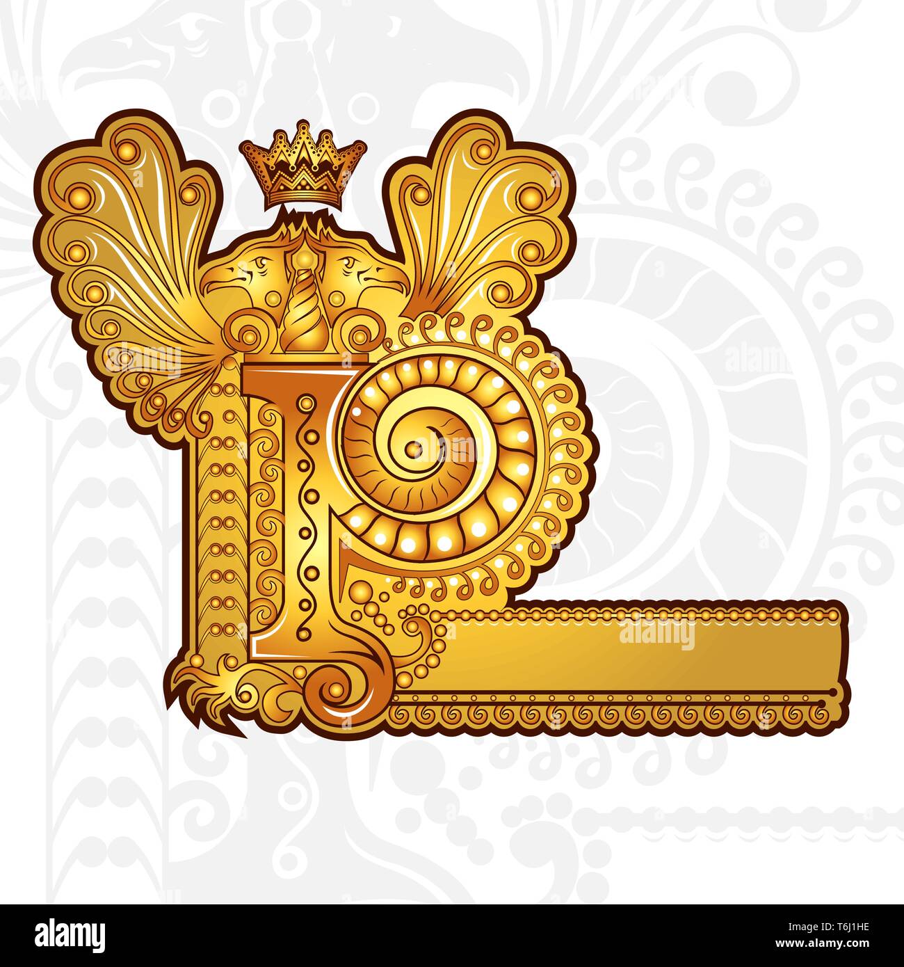 vintage golden capital letter P Stock Vector Image & Art - Alamy