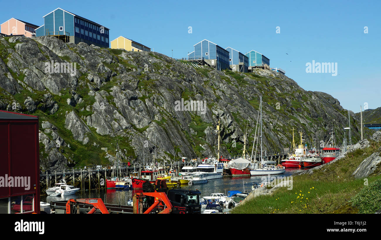 Port of Nuuk on Greenland Stock Photo - Alamy