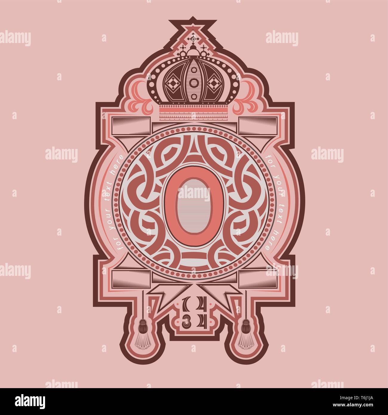 vintage heraldic capital letter o label Stock Vector Image & Art - Alamy