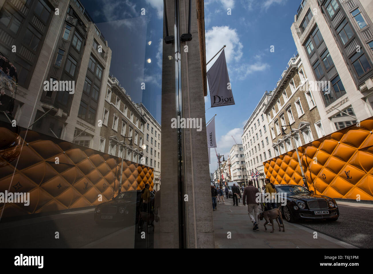 New Bond Street, luxury shopping street in central London, England ...