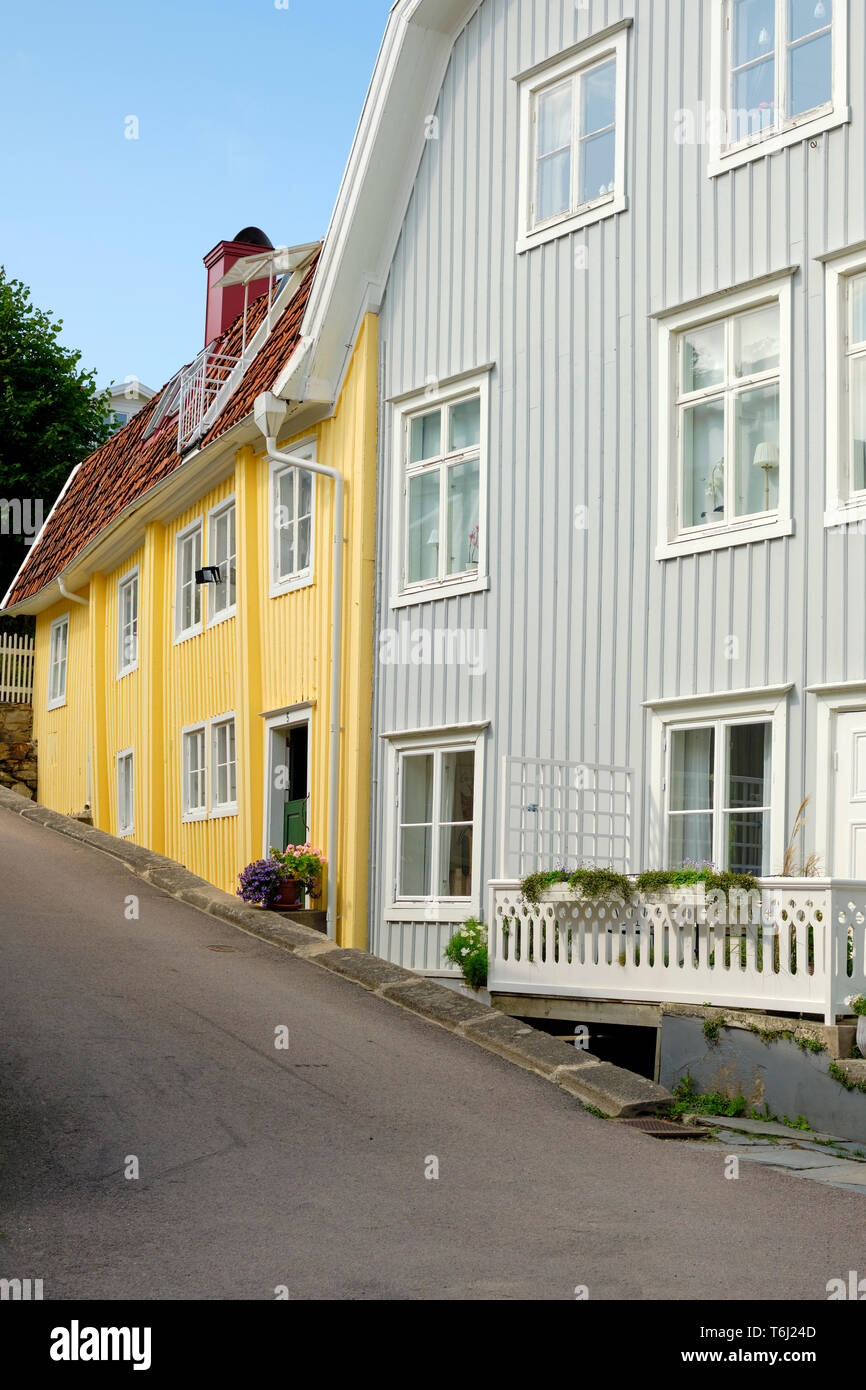 Typical painted timber Swedish house architecture Stock Photo - Alamy