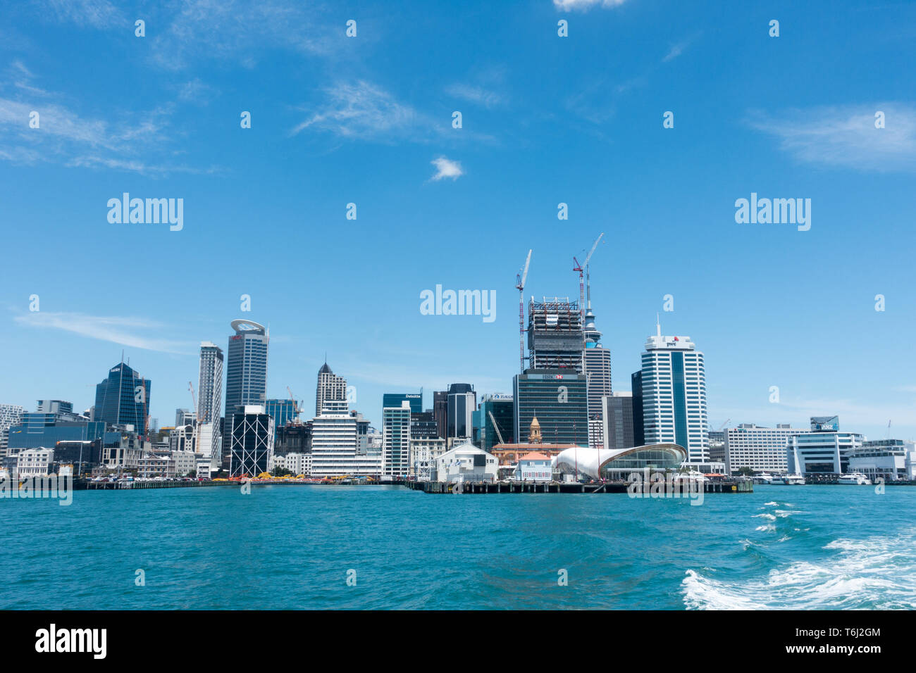 A ferry crossing to the Auckland heritage suburb of Devonport. looking ...