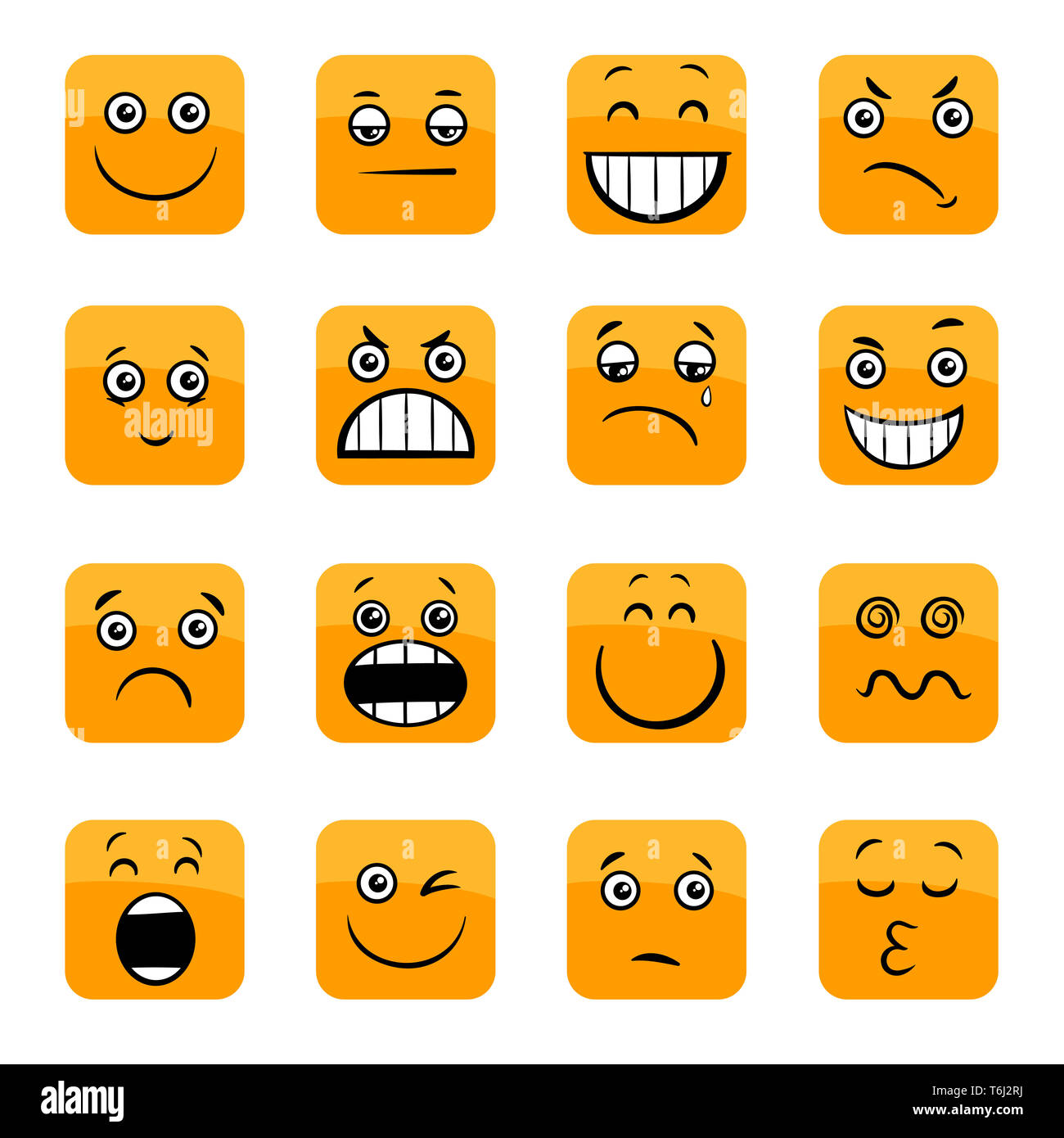 cartoon emoticons or facial emotions set Stock Photo - Alamy