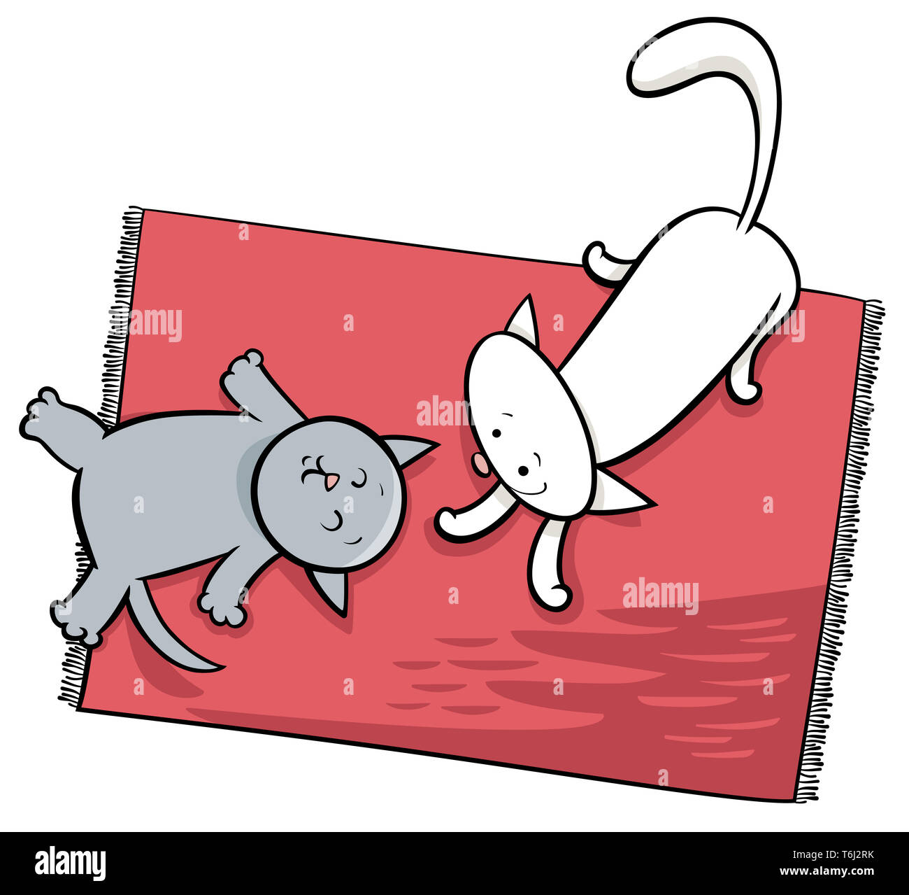 cute playing cats cartoon illustration Stock Photo - Alamy