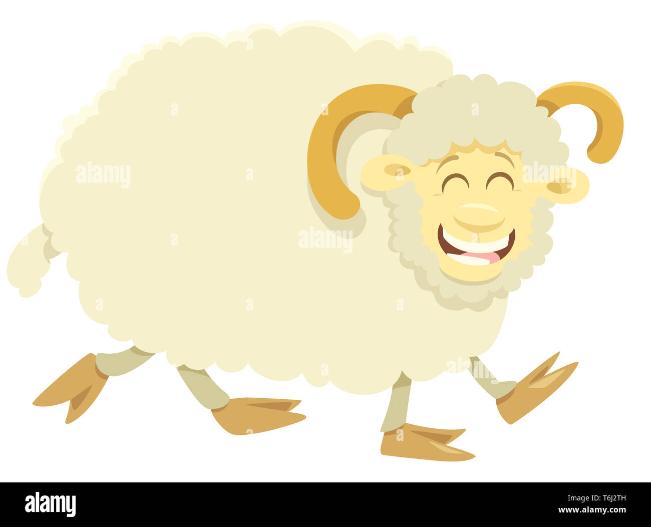happy ram farm animal character Stock Photo - Alamy