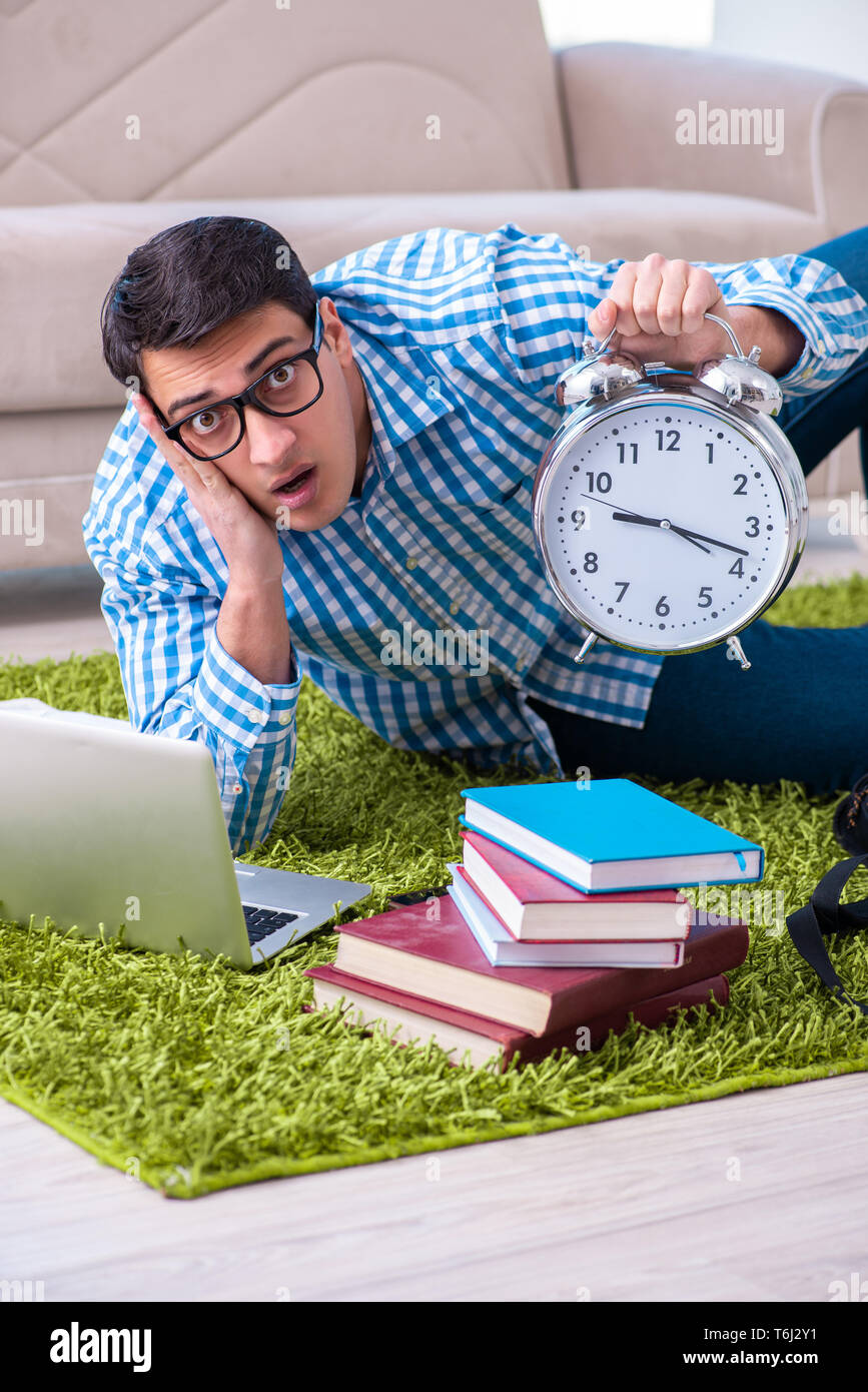 Student having little time to prepare for exams Stock Photo - Alamy