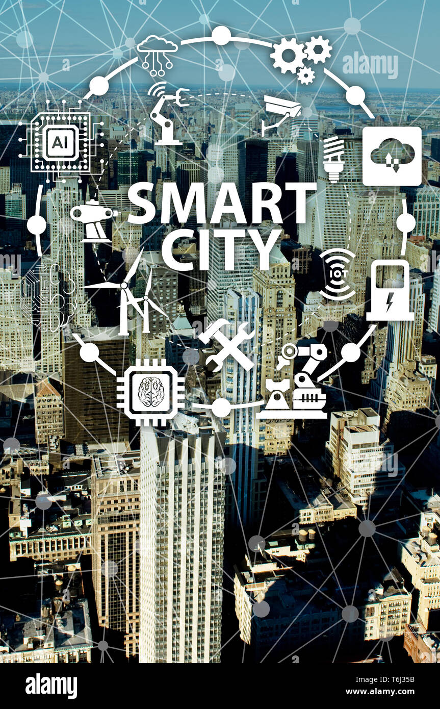 Concept of smart city and internet of things Stock Photo - Alamy