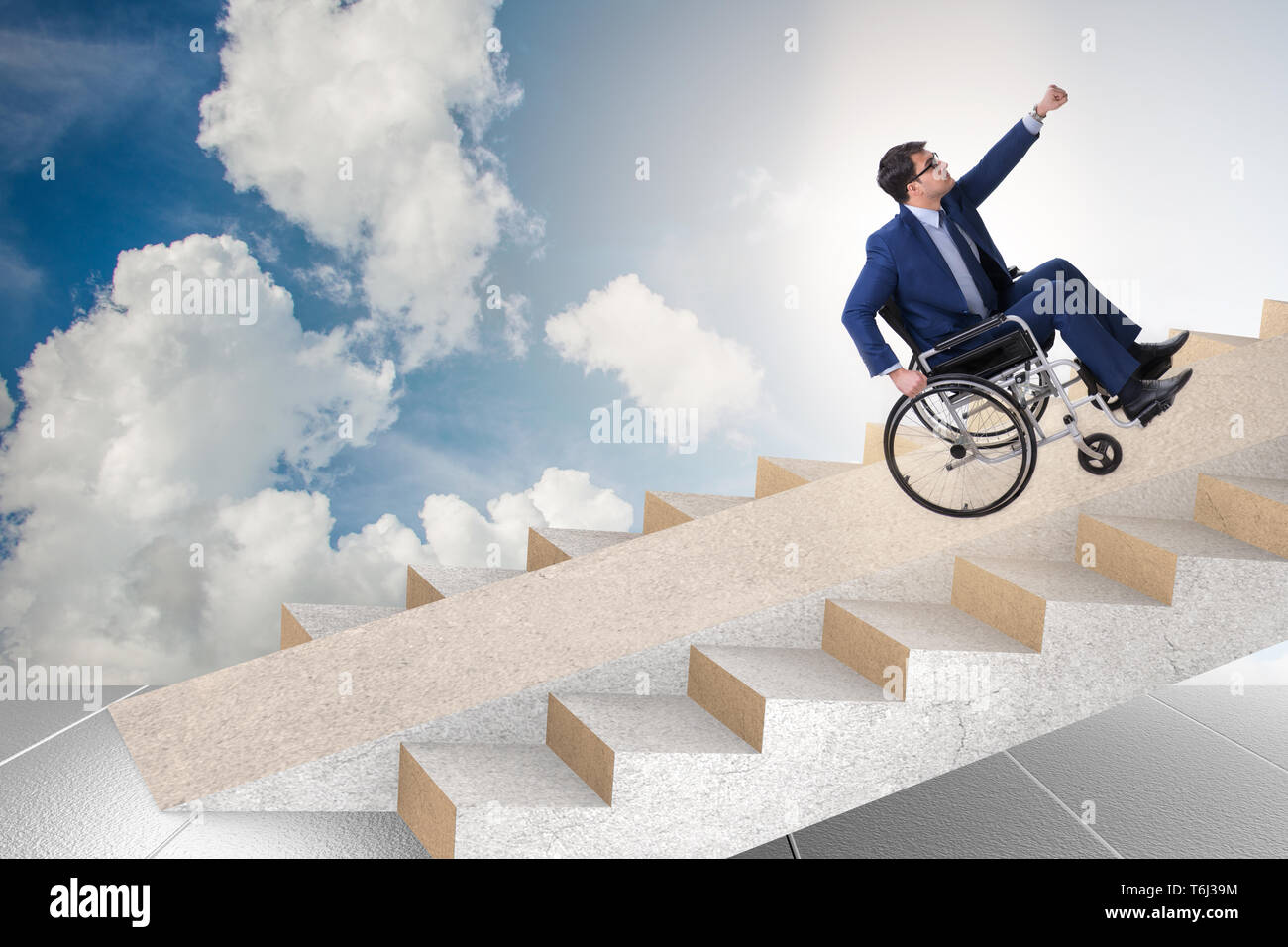 Accessibility concepth with wheelchair for disabled Stock Photo - Alamy