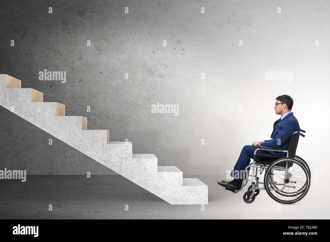 Wheelchair stairs inaccessible handicapped accessibility hi-res stock ...