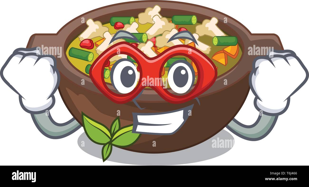 Super hero minestrone is served in cartoon bowl Stock Vector Image ...