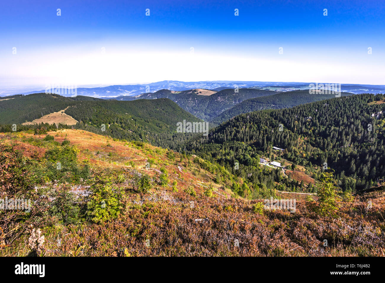 the mountain ridge of the Feldberg and surrounding mountain range ...