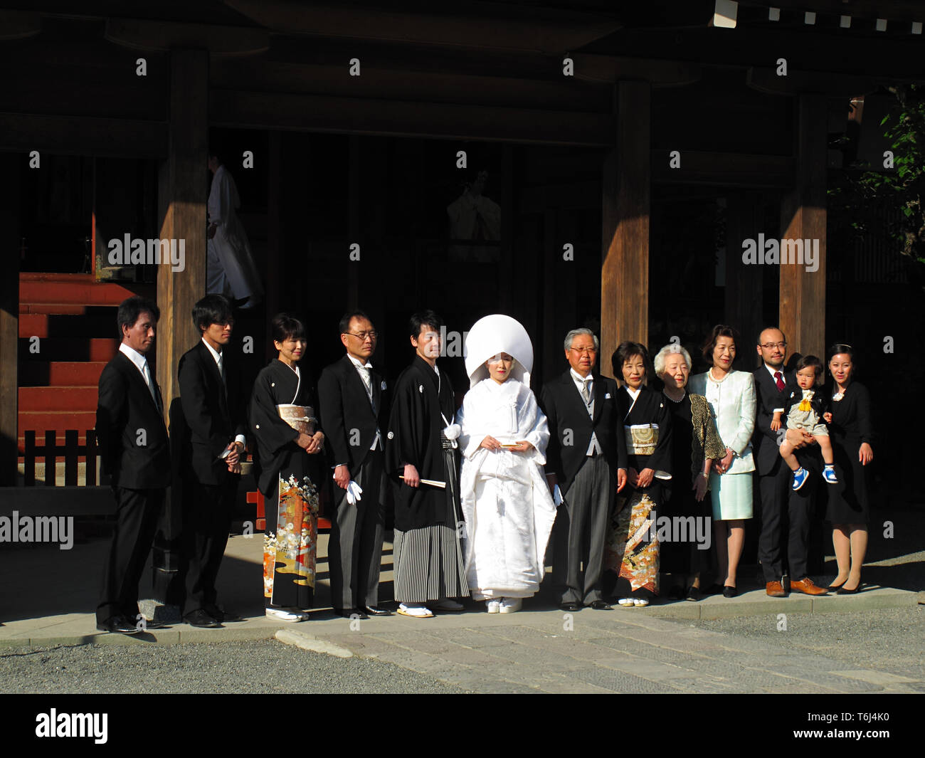 Japanese wedding party near to Hasedera Temple in Kamakura, Japan Stock ...