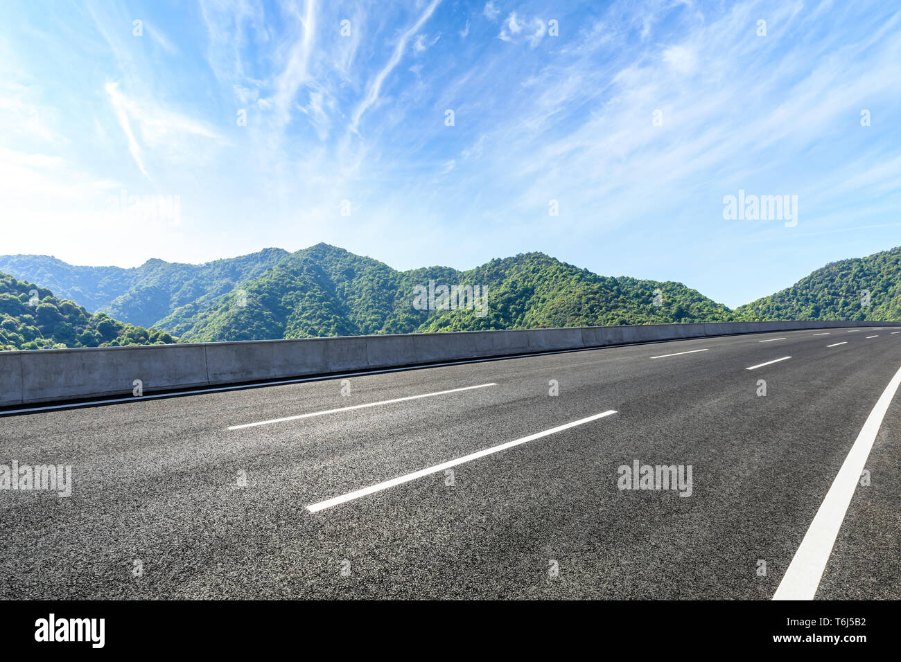 New highway road and beautiful mountain natural landscape Stock Photo ...