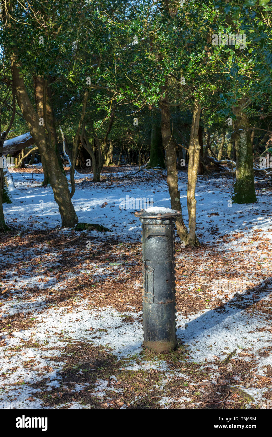 The Powder Mill Post, Fritham a post box for the gunpowder works at ...