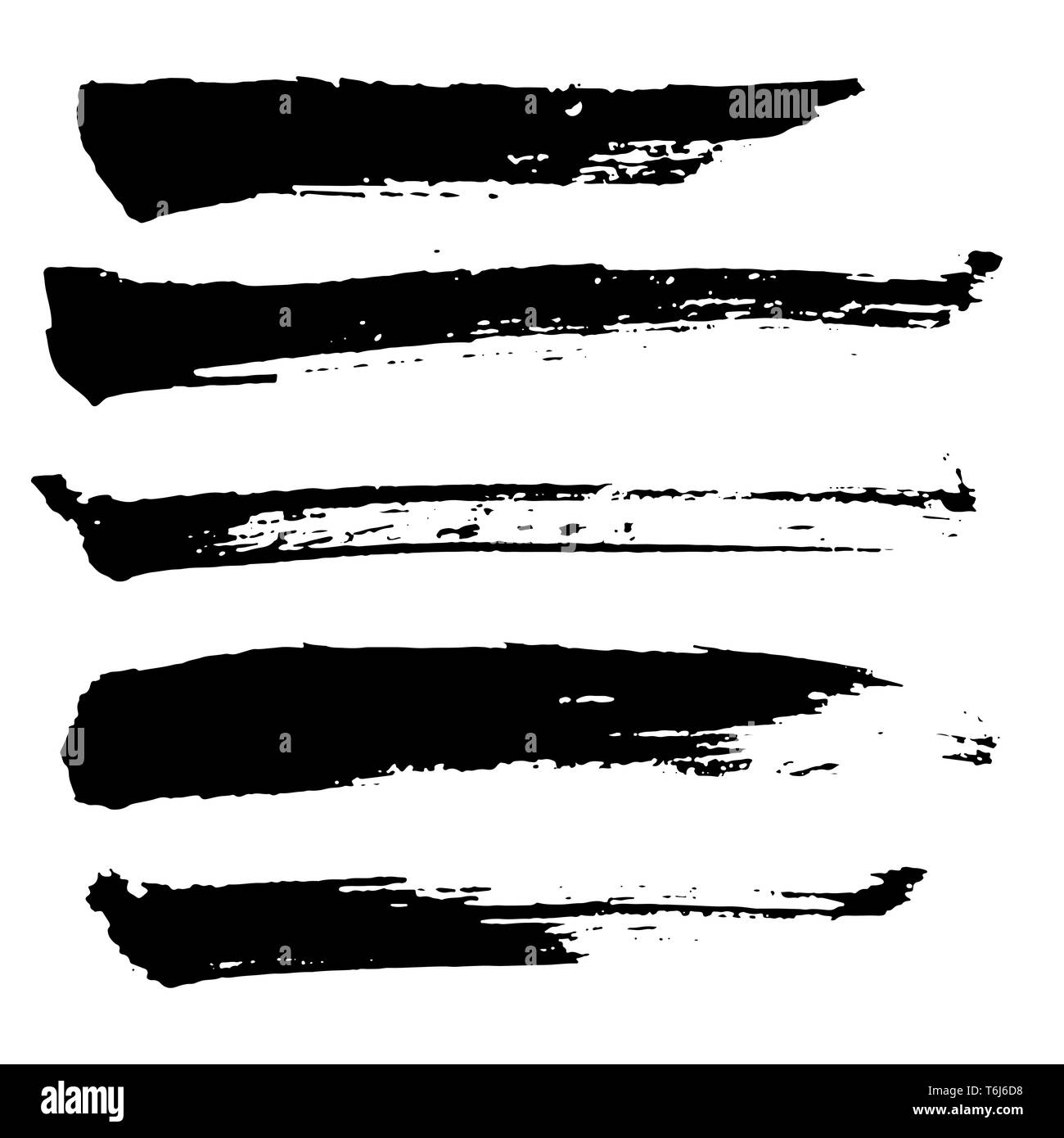 Black ink vector brush strokes. Vector illustration. Grunge texture ...