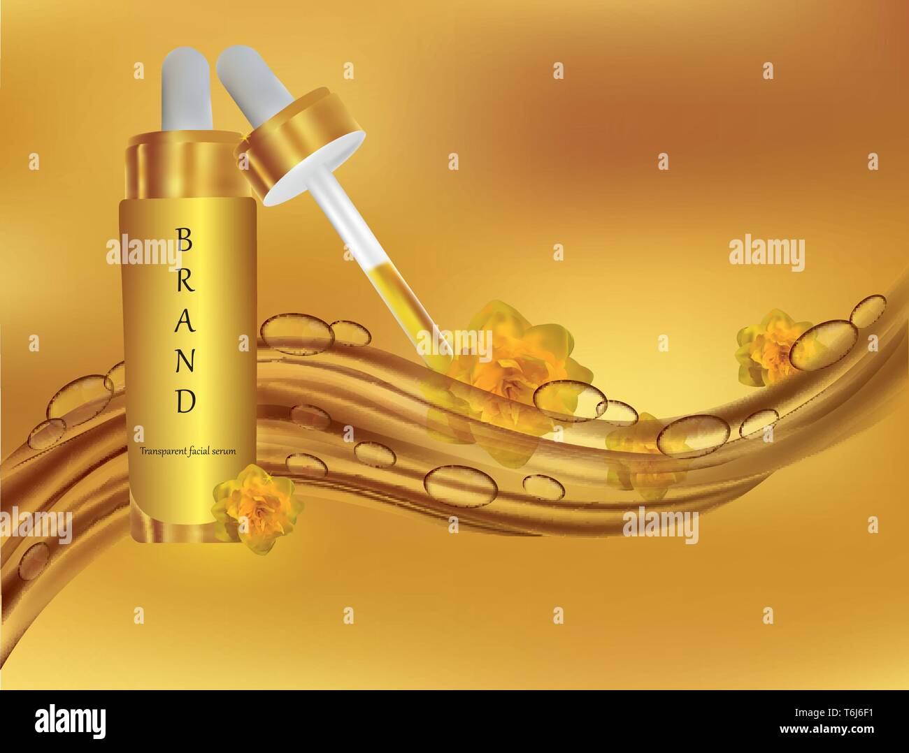 Transparent facial serum,Cosmetic products with oil vitamins.Beautiful ...