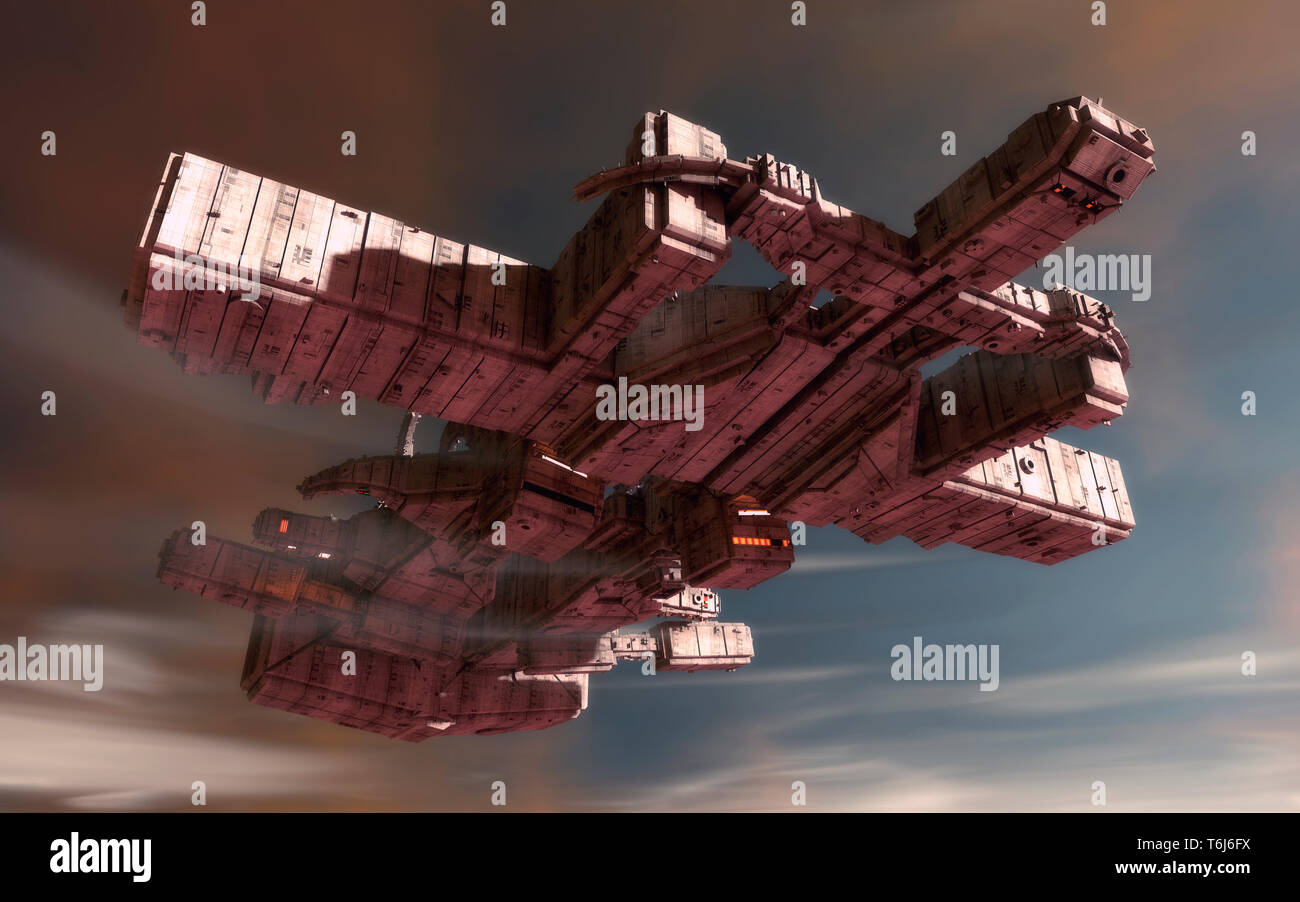 3d rendering. Futuristic unidentified flying object Stock Photo - Alamy