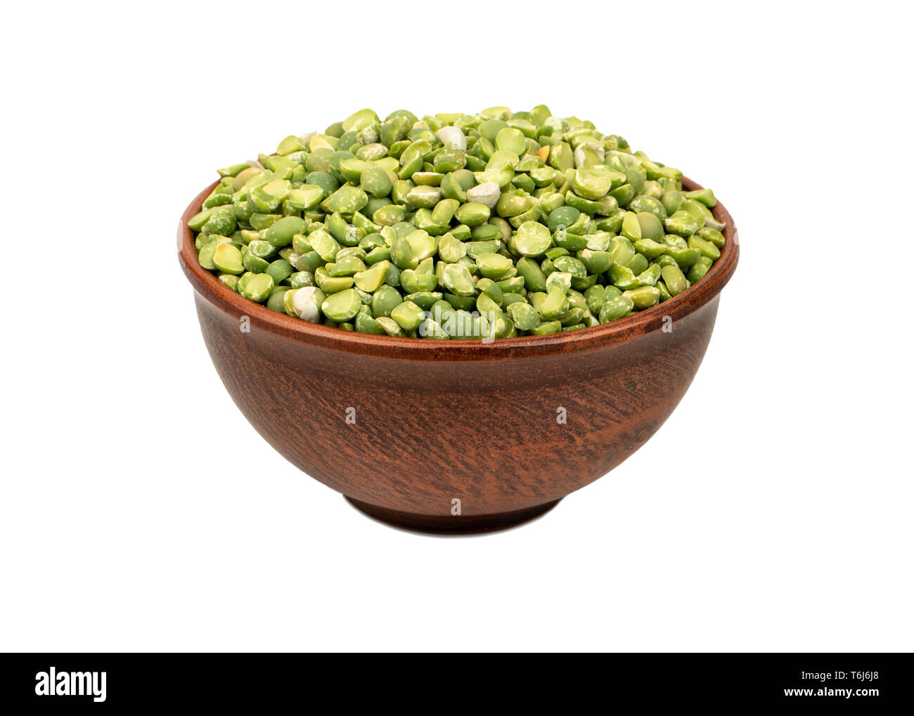 Bowl filled with dry green peas isolated on white background Stock ...
