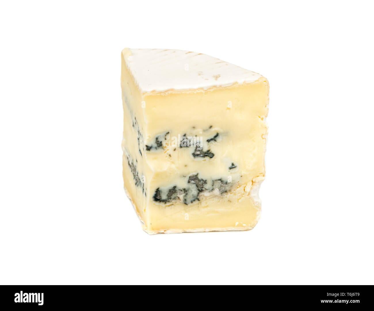Slice of brie cheese with mold on white background Stock Photo - Alamy