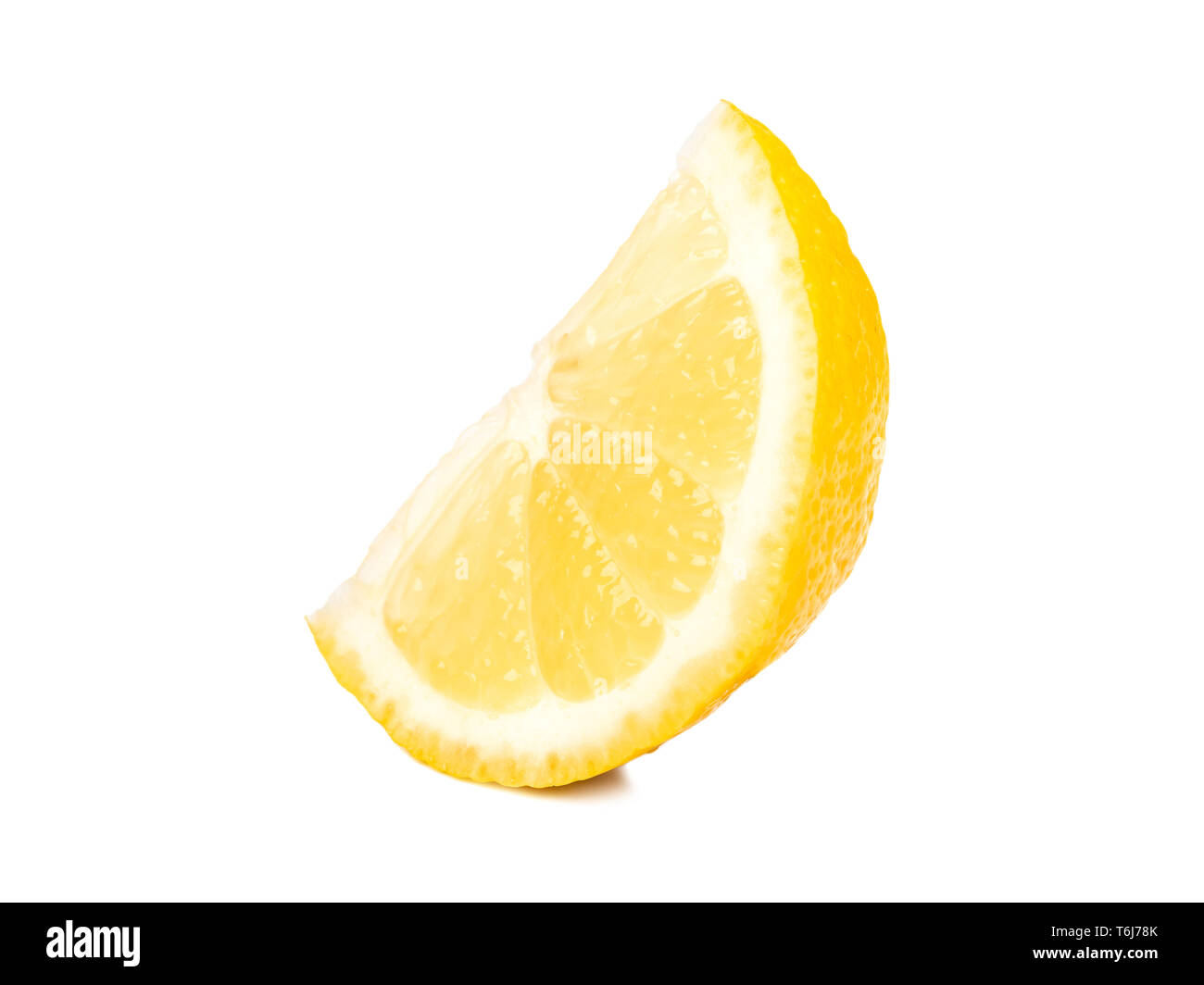 Juicy slice of lemon fruit isolated on white background Stock Photo - Alamy