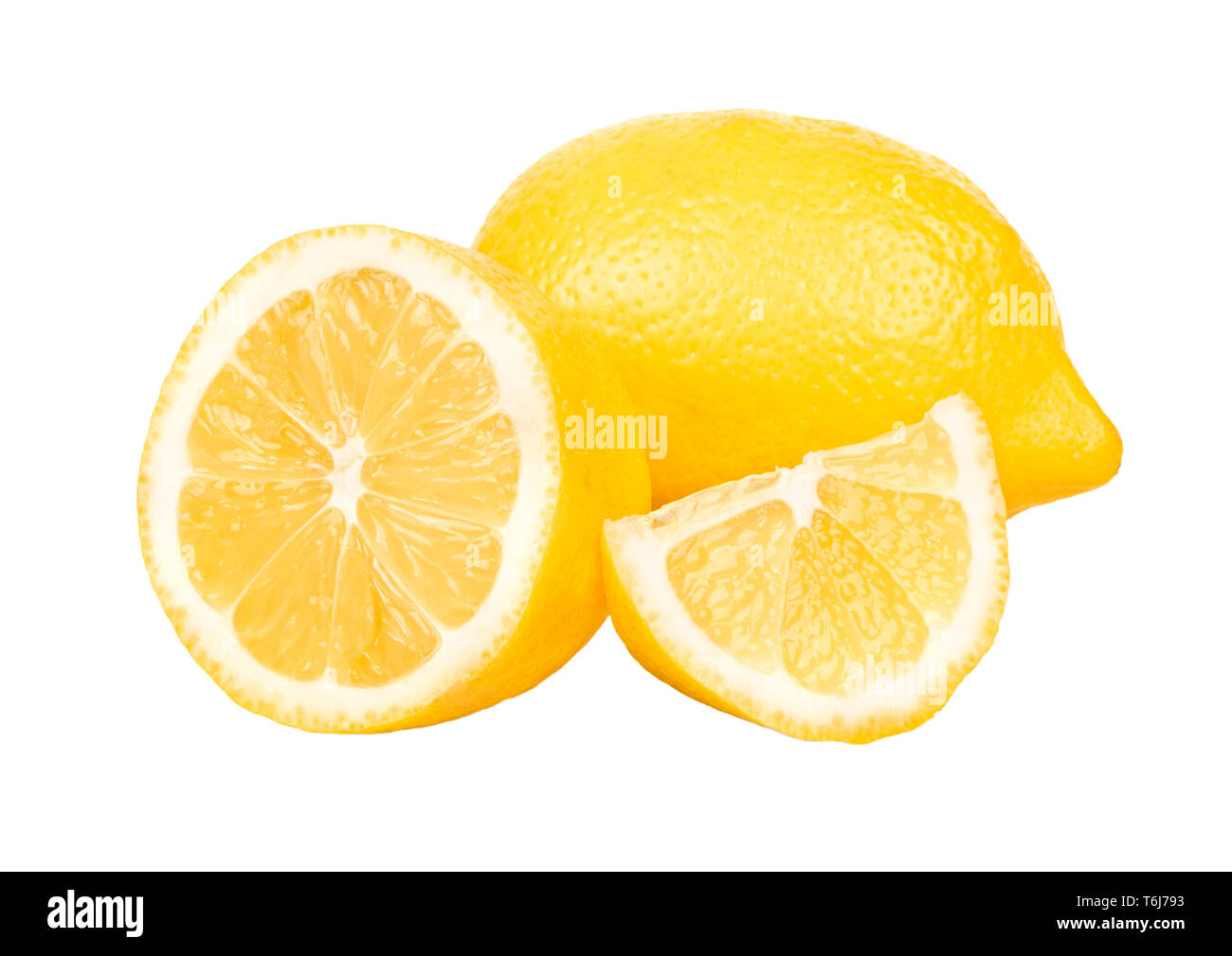 Fresh yellow lemon slice Cut Out Stock Images & Pictures - Alamy
