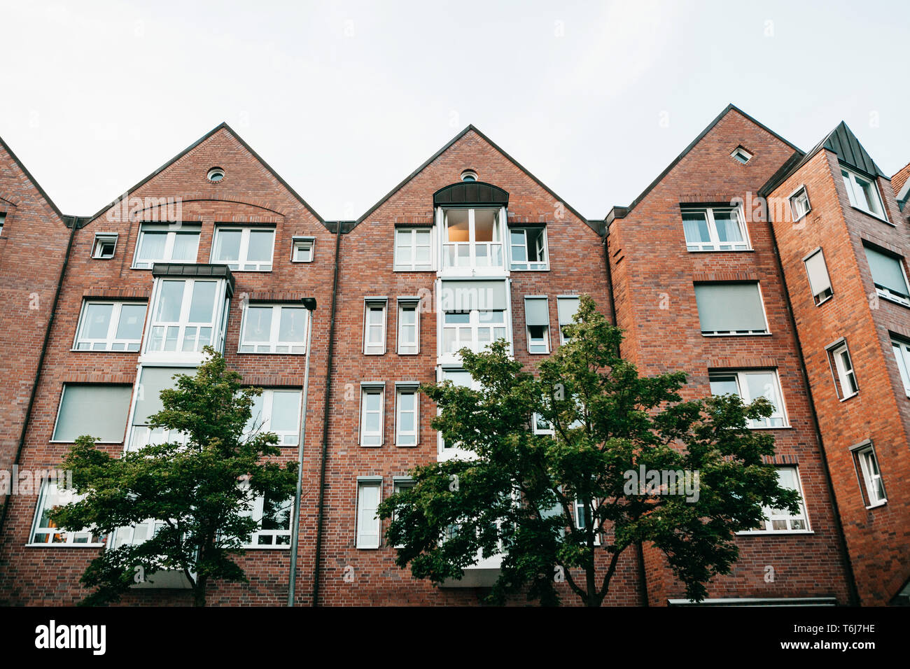 Residential buildings in Muenster in Germany. Ordinary houses in urban ...
