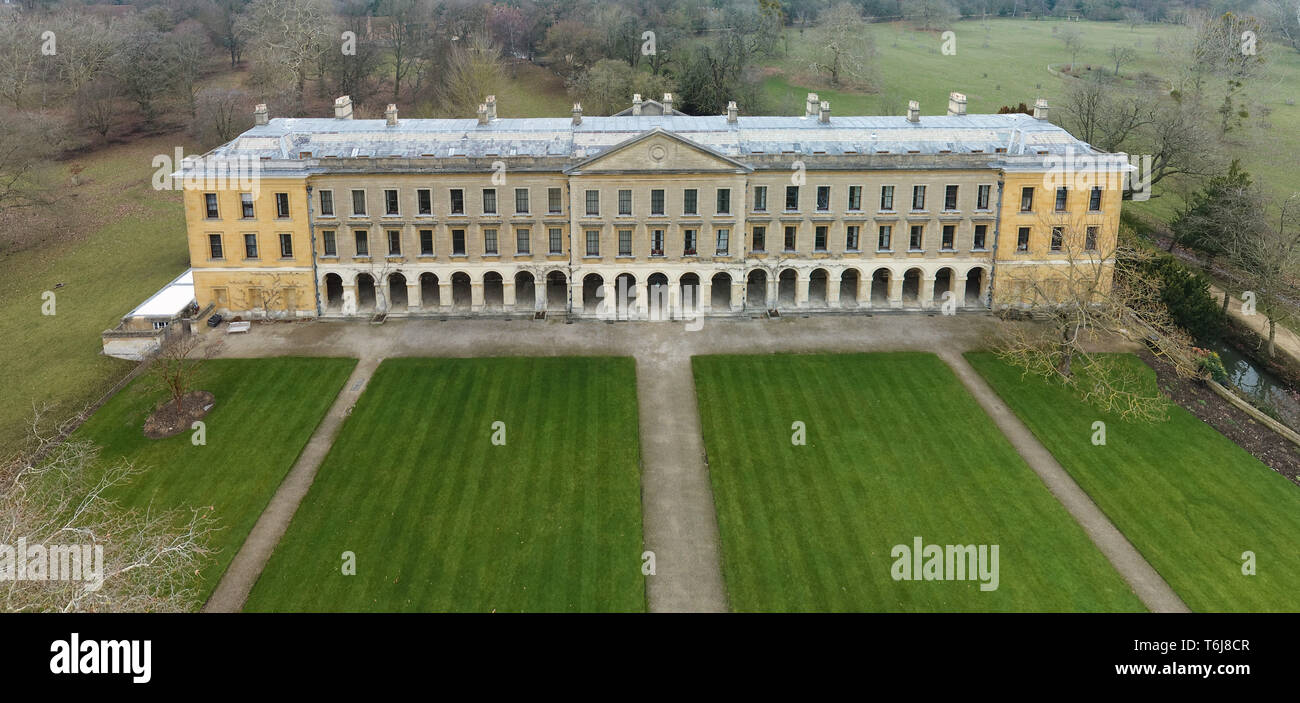 Aerial oblique view and panorama of the New Buildings of Magdalen ...