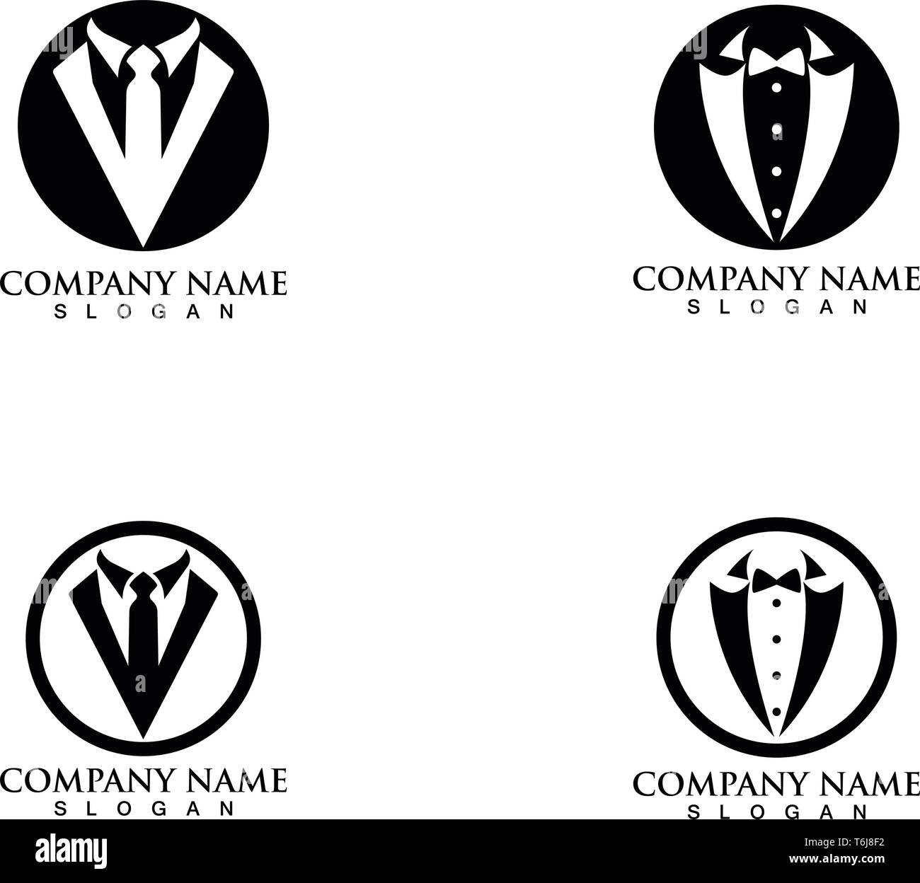 Tuxedo logo and symbols black icons template Stock Vector Image & Art ...
