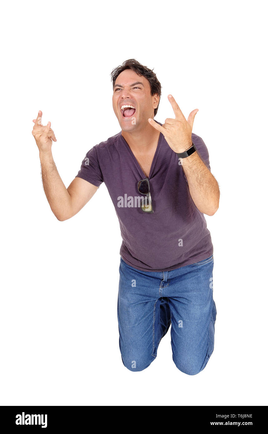 Human kneeling lifestyle hi-res stock photography and images - Alamy