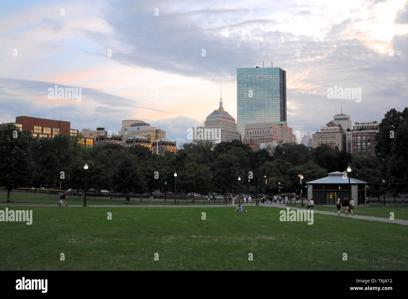 Boston skyline at sunset hi-res stock photography and images - Alamy