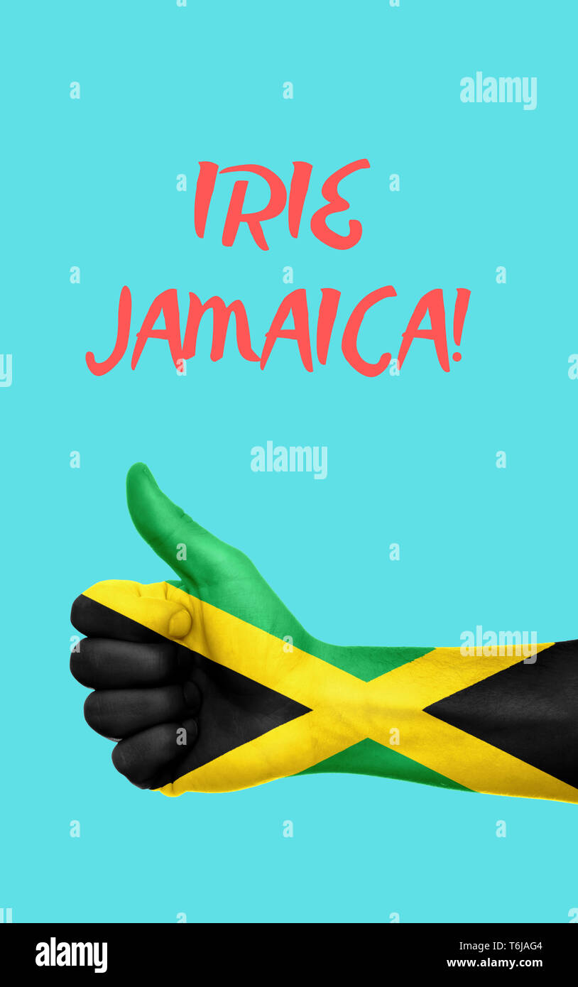 Jamaica graphic with national flag Stock Photo - Alamy