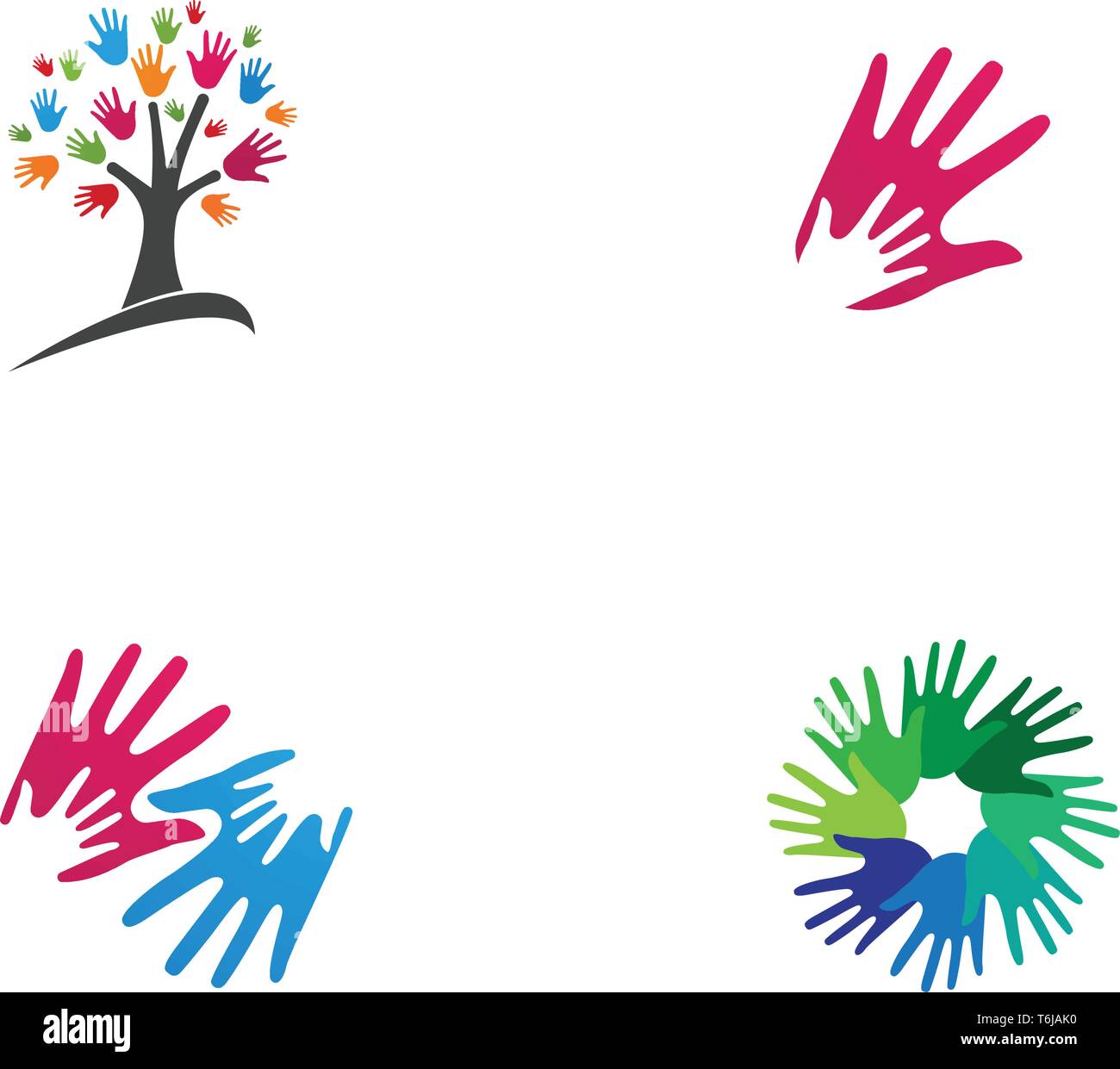 Hand friends community logo and symbols Stock Vector Image & Art - Alamy