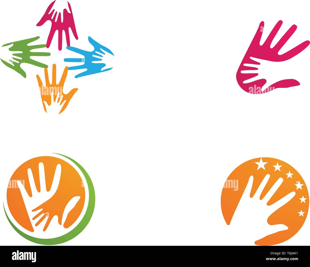 Hand friends community logo and symbols Stock Vector Image & Art - Alamy