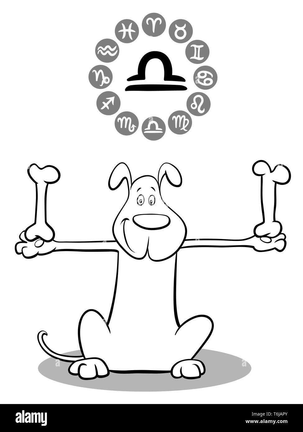 cartoon dog as Libra Zodiac sign Stock Photo - Alamy