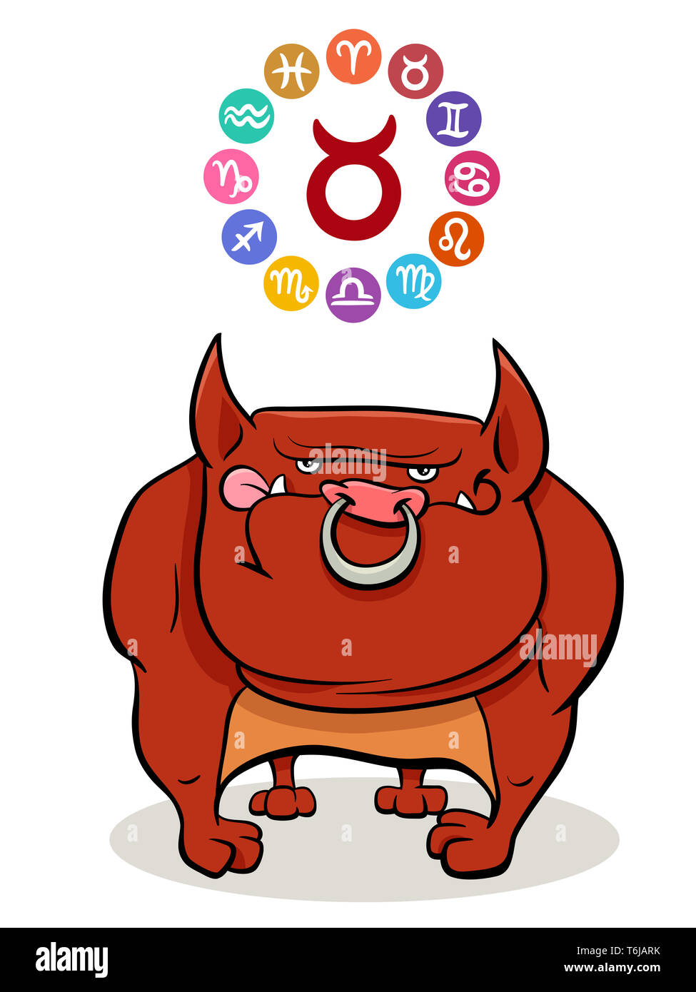 Taurus Zodiac sign with cartoon dog Stock Photo - Alamy