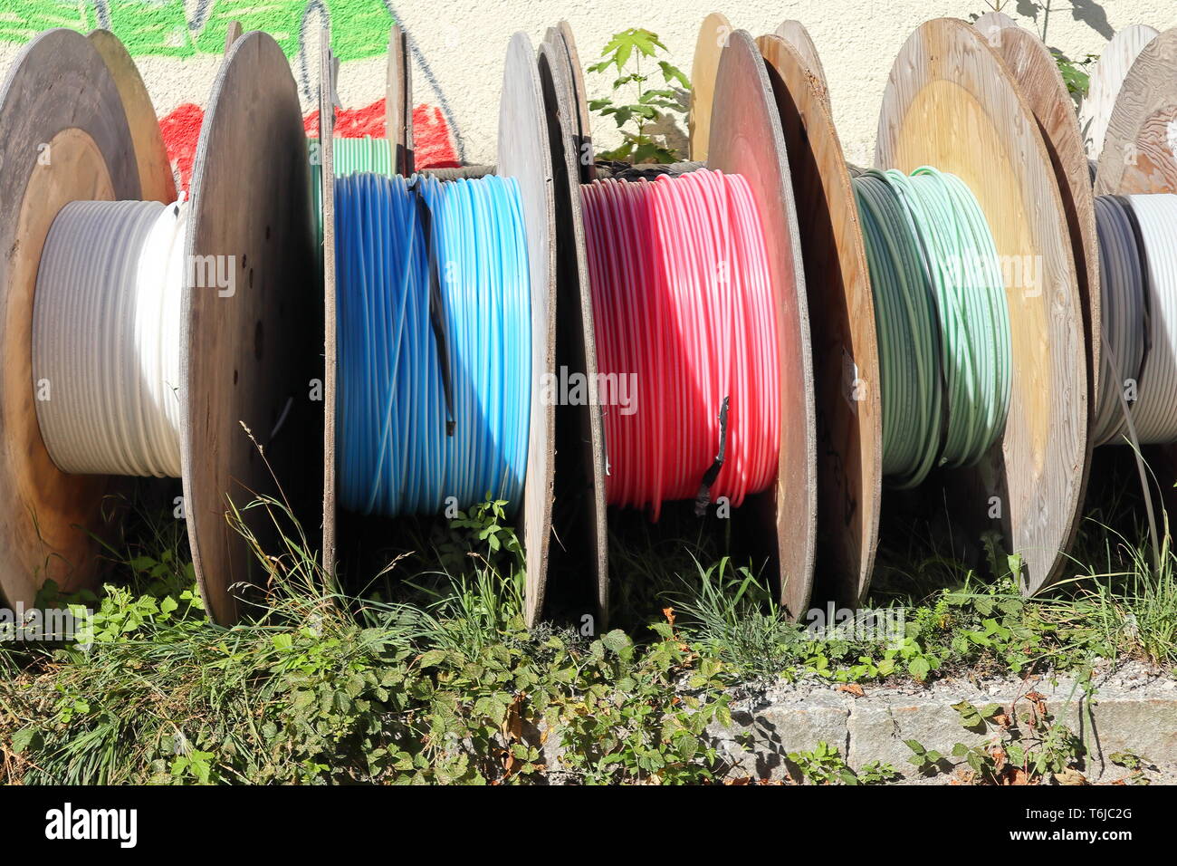 Cable reels hi-res stock photography and images - Alamy