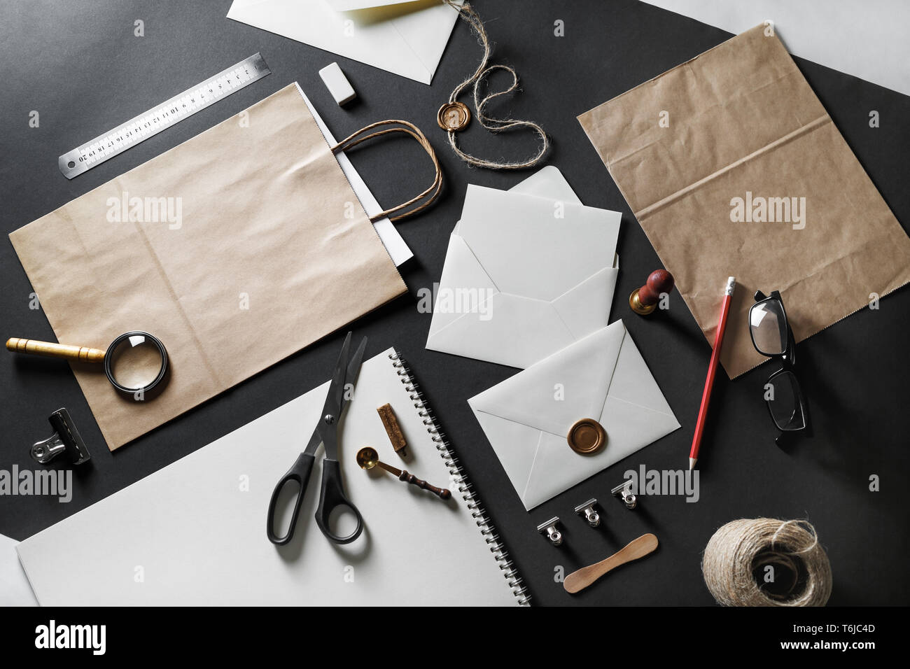 Vintage stationery set Stock Photo - Alamy