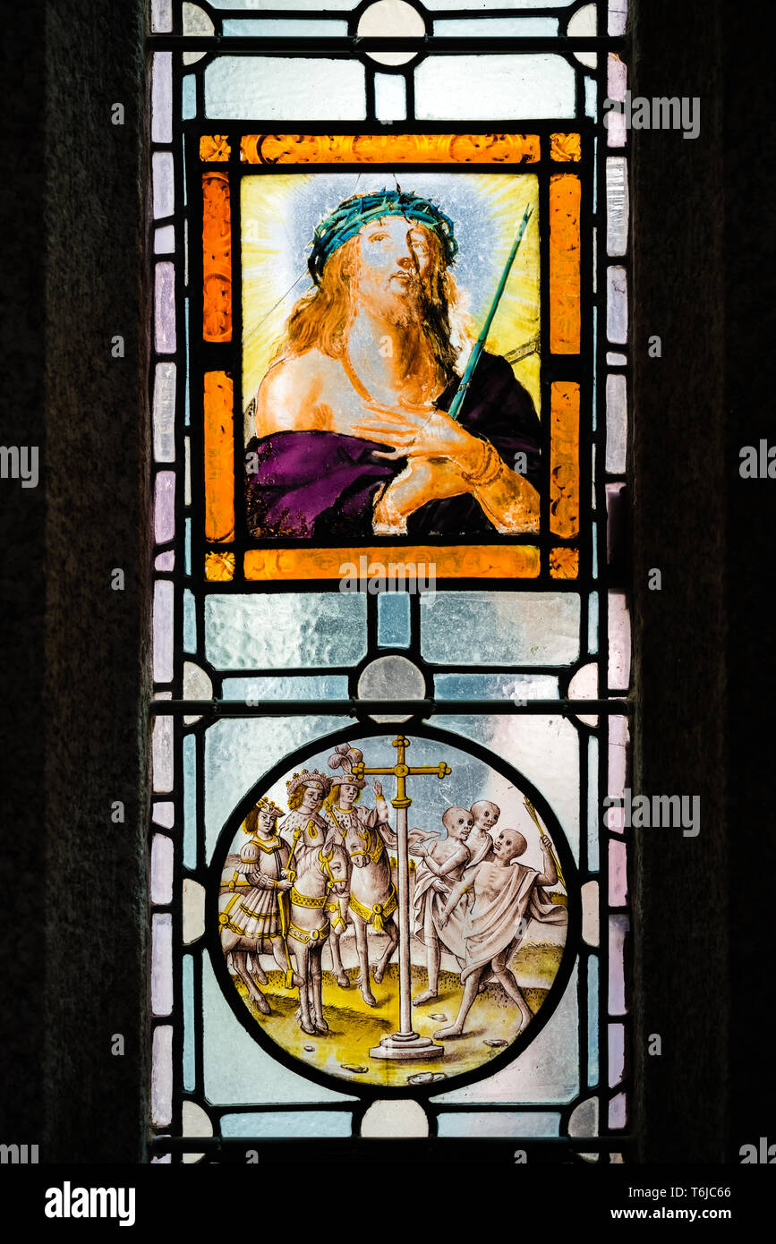 Stained glass church window depicting Jesus Stock Photo - Alamy