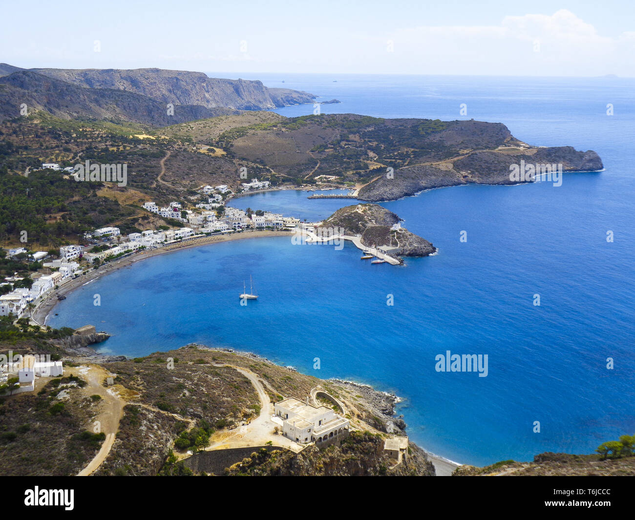 nice view to a bay with blue ocean Stock Photo - Alamy