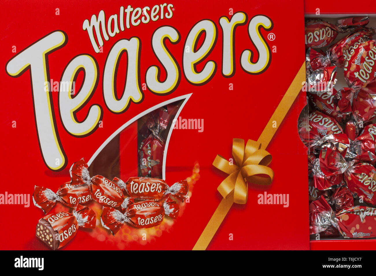 Box of maltersers teasers opened to show contents hi-res stock ...