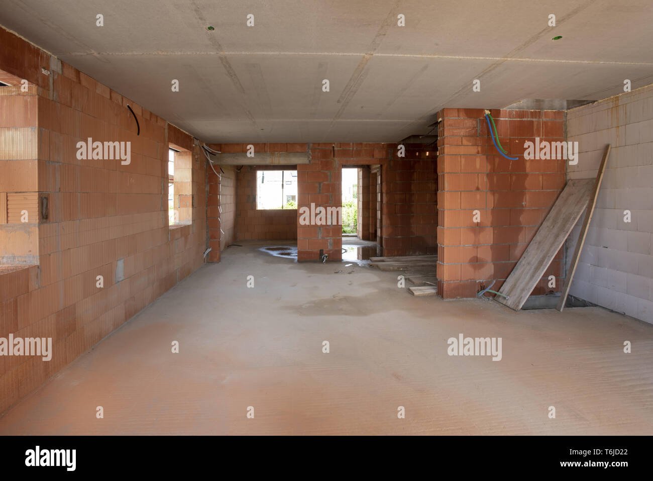 construction site of new build residential house Stock Photo - Alamy